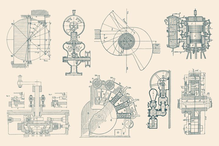 Vintage Blueprints And Technical Drawings - Graphic Goods