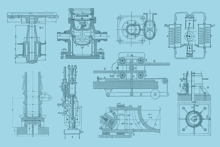 Vintage Blueprints And Technical Drawings - Graphic Goods
