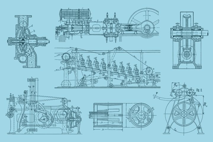 Vintage Blueprints And Technical Drawings - Graphic Goods