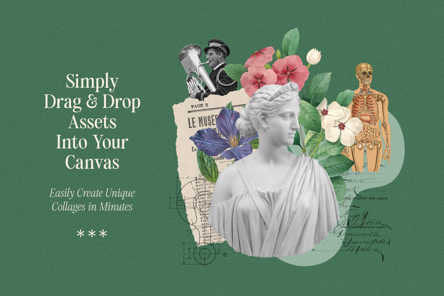 Vintage Collage Creator Vol. 2 1200+ Elements - Graphic Goods