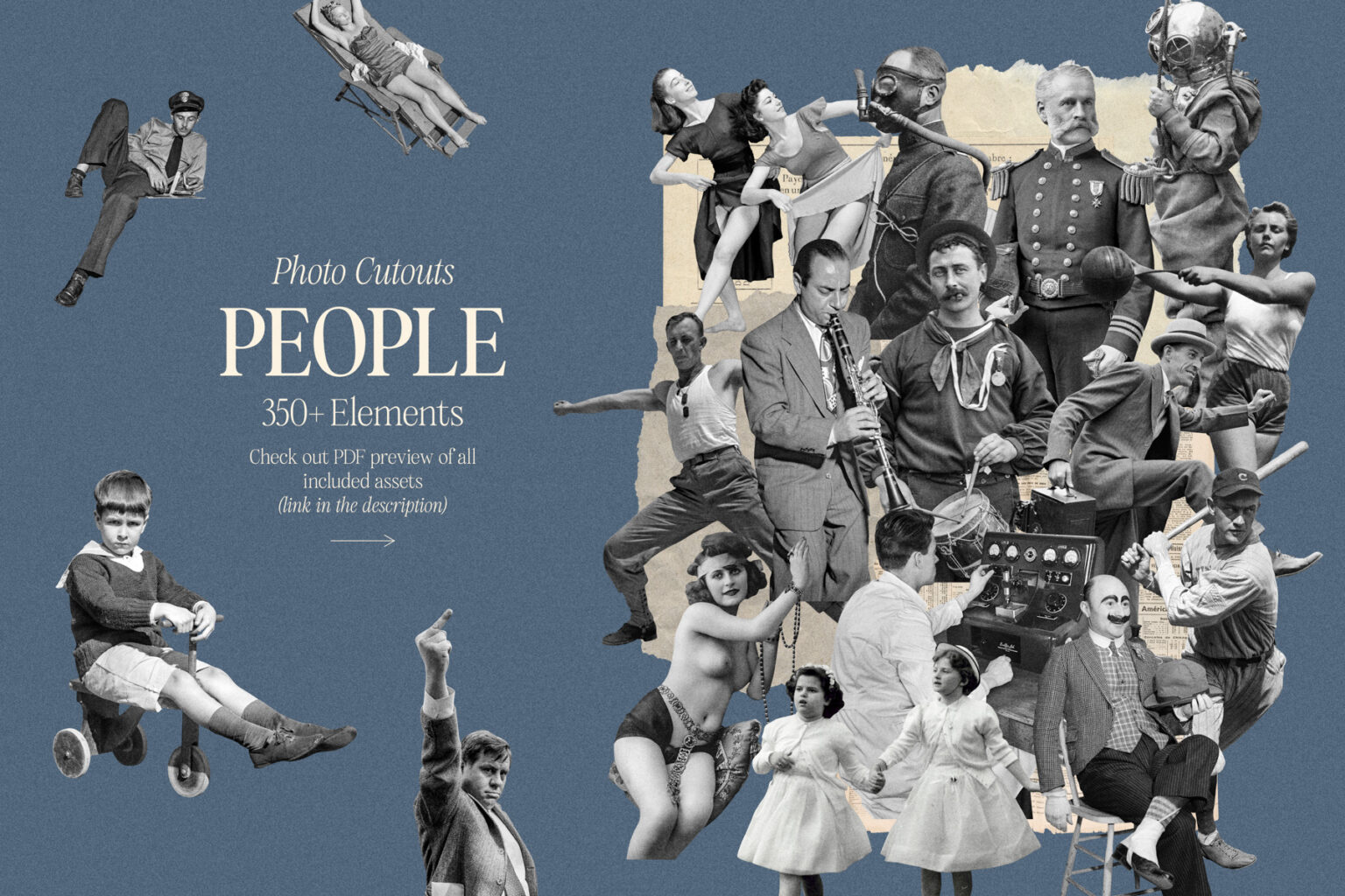 Vintage Collage Creator Vol. 2 1200+ Elements - Graphic Goods